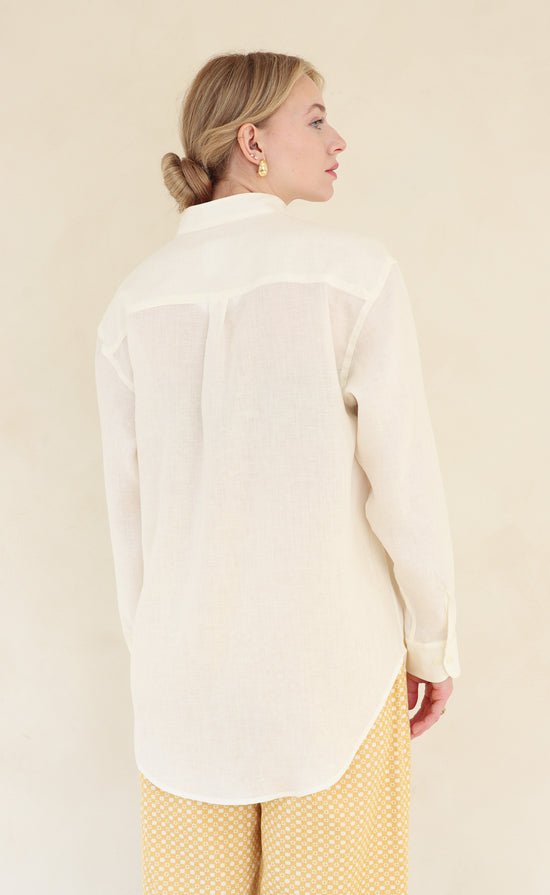 The Friend - Women's 100% Linen White Tunic – Power Of My People