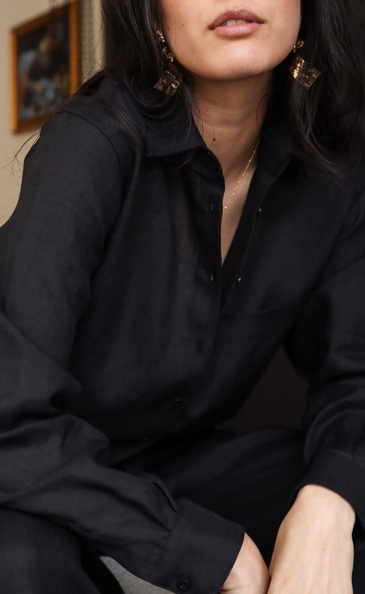 The Friend - Proper Fit - 100% Linen Black Shirt – Power Of My People