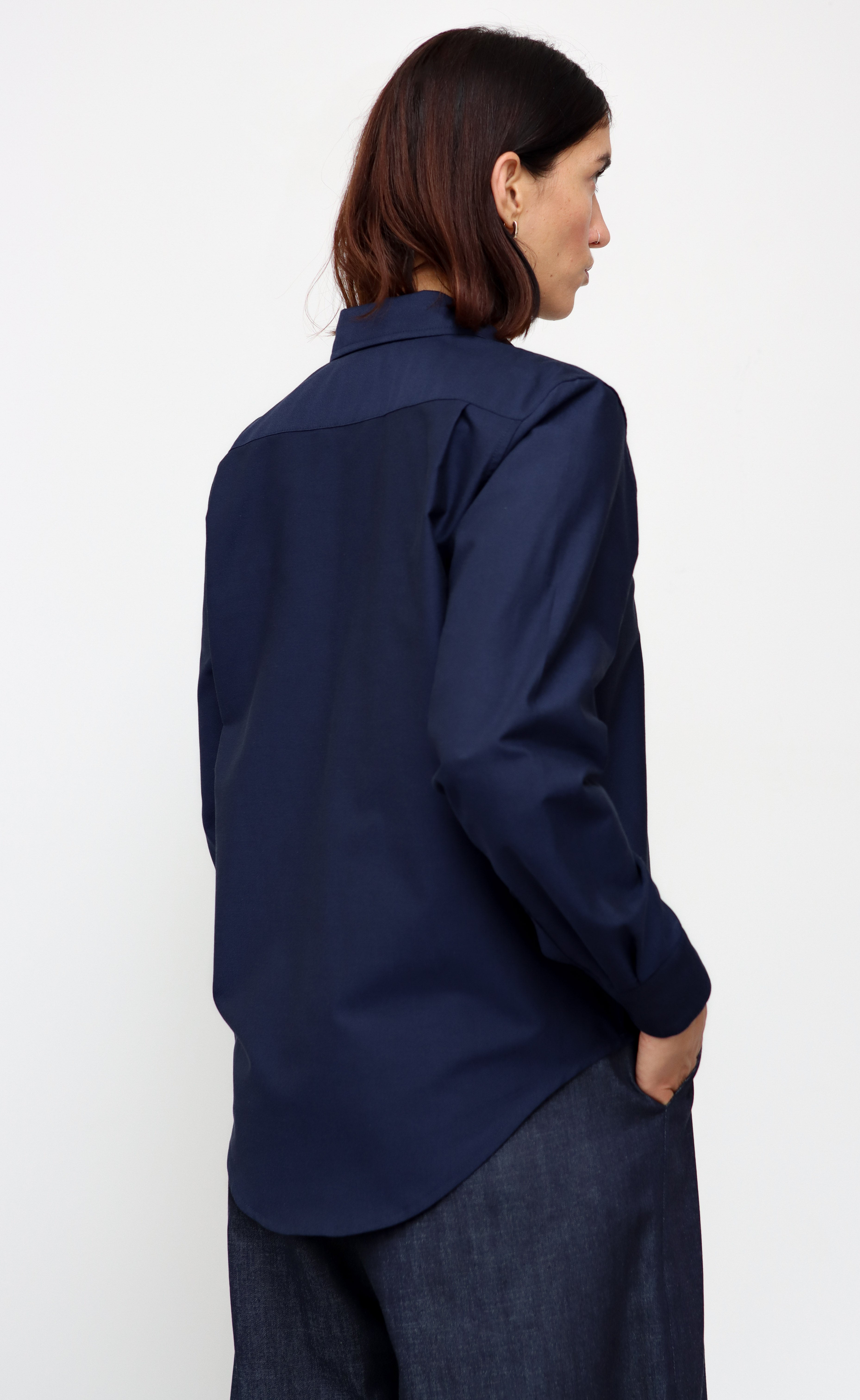 The Narrator - Women's Navy Oxford Cotton Shirt – Power Of My People